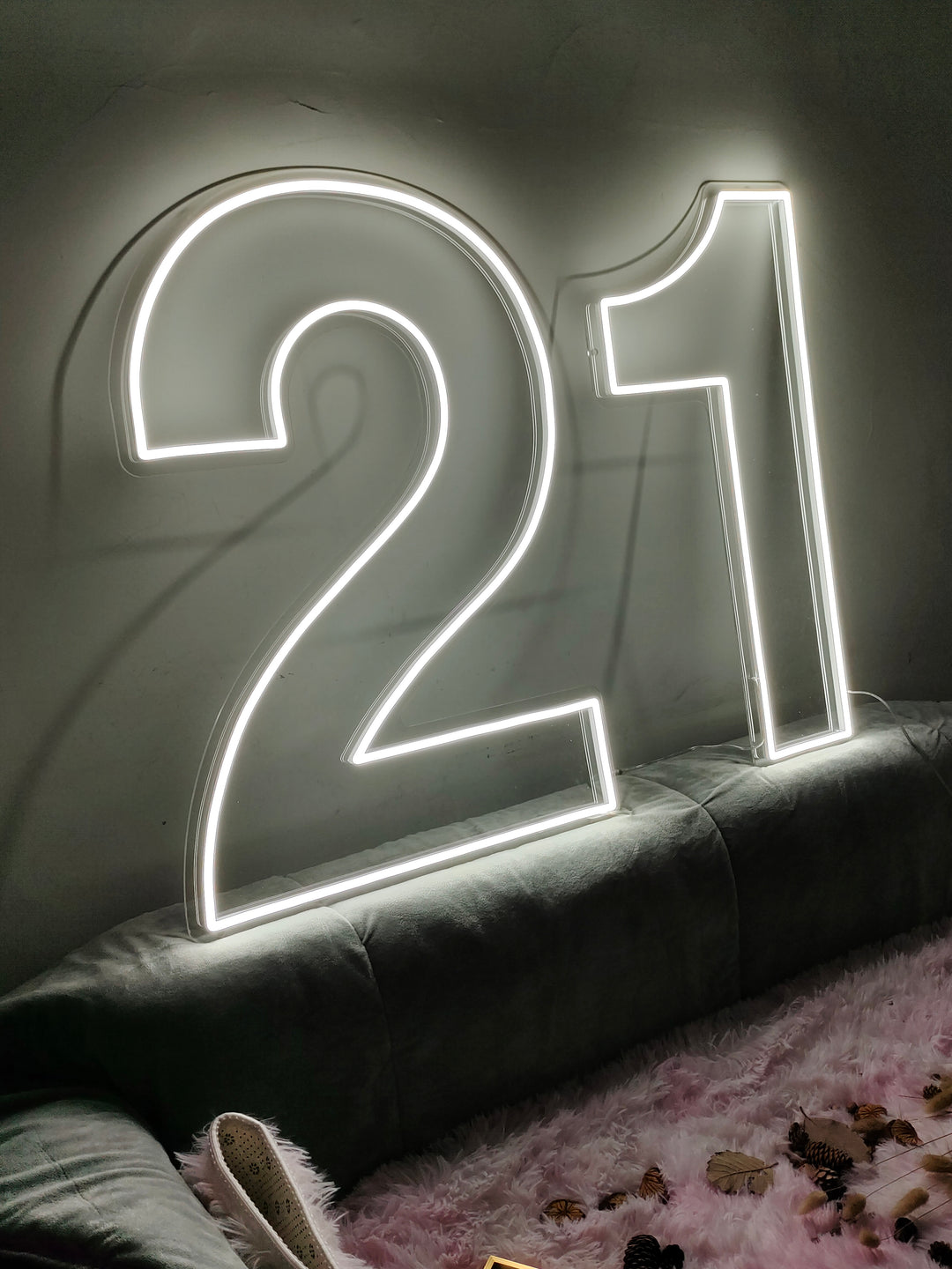 21st Birthday Neon Sign | Creative Twenty One Birthday Theme Decoration