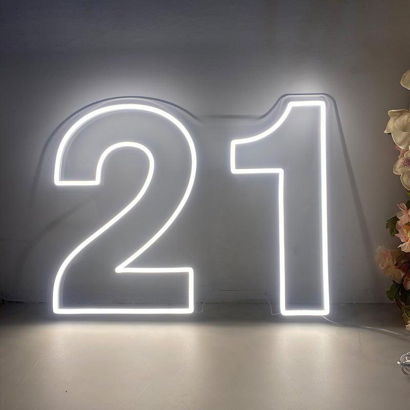 21st Birthday Neon Sign | Creative Twenty One Birthday Theme Decoration
