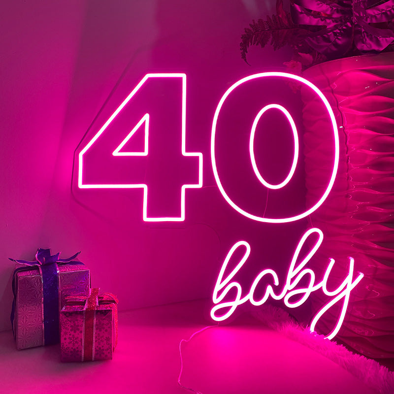 40 Baby Birthday Party Neon Sign | Neon Party