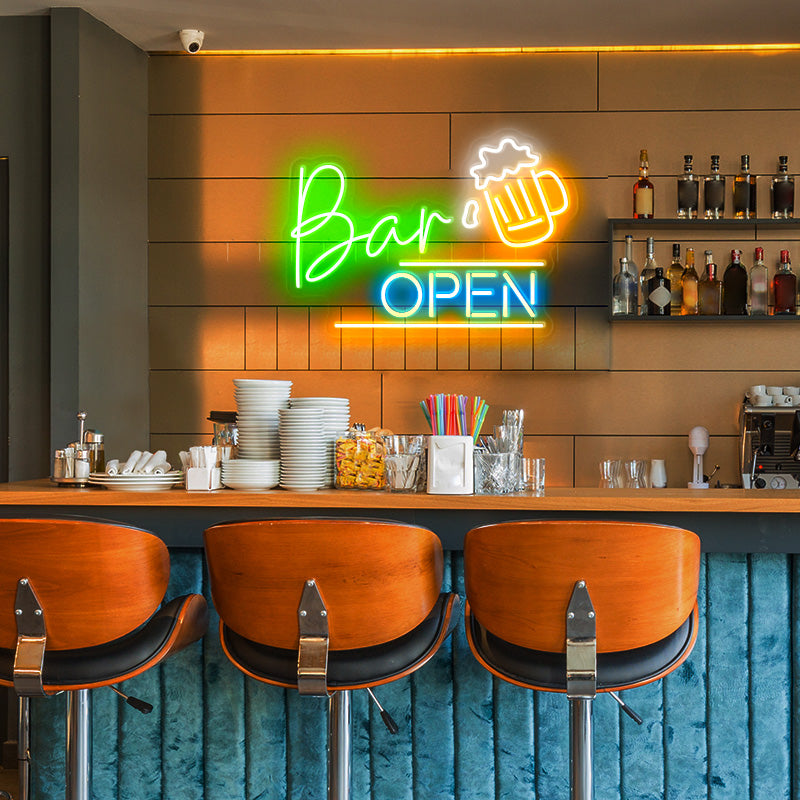 Bar Open Neon Sign | LED Lights for Cafes & Bars