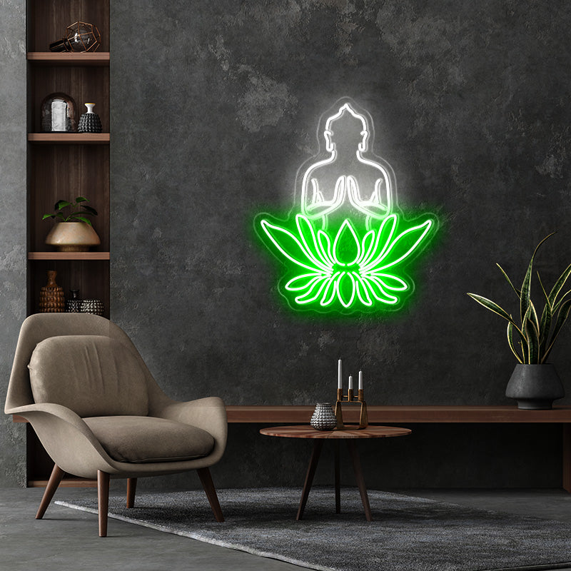 Buddha Lotus Neon Sign|custom personalized led neon light sign