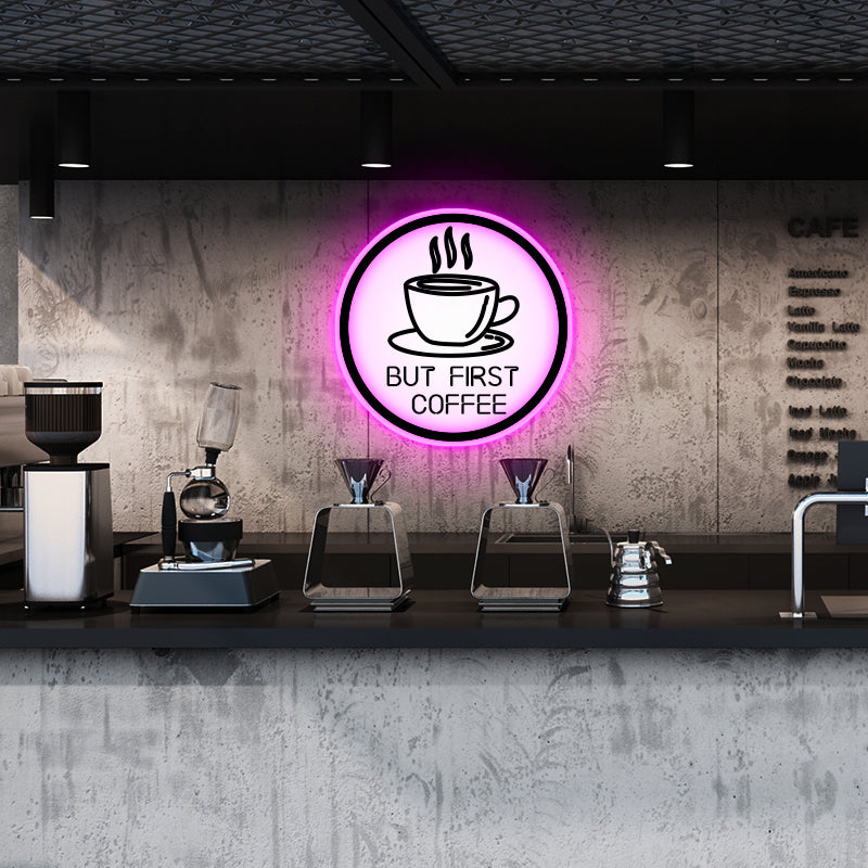 Acrylic backlit neon signs for café|Coffee shop led neon Signage