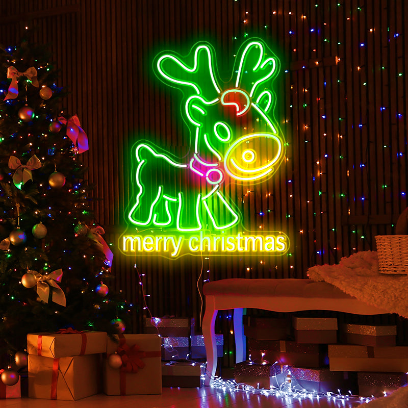 Multicolor Reindeer neon sign|buy creative neon light signs for Xmas