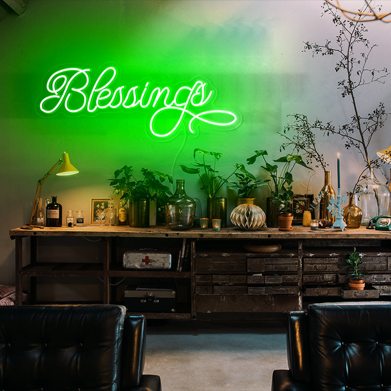 Great neon gift for family |Blessed neon light sign for home or party