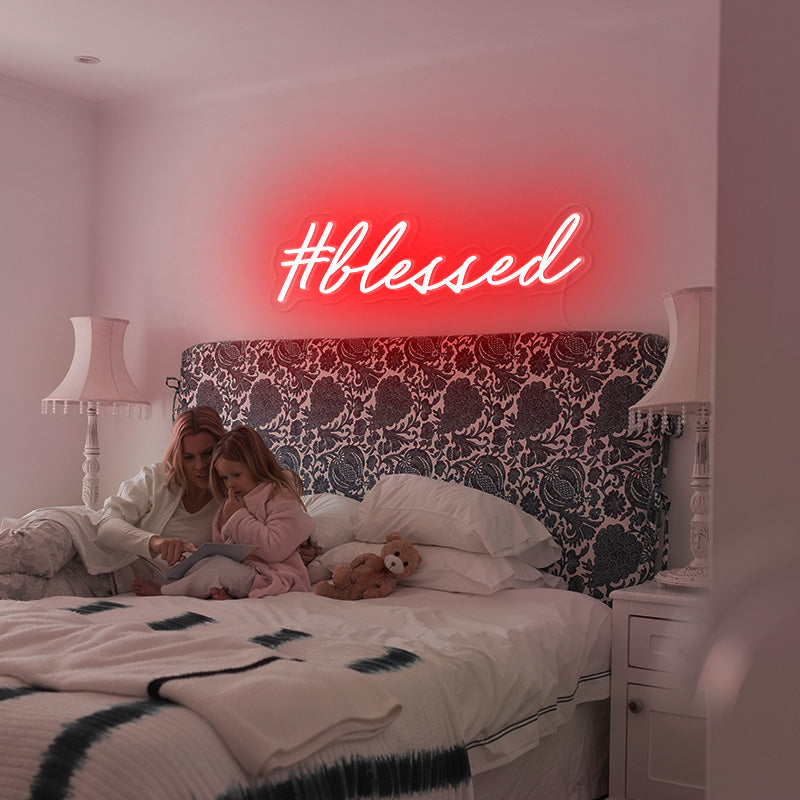 #Blessed Neon Light | Custom Blessed Neon Sign Wall Decor For Cafe