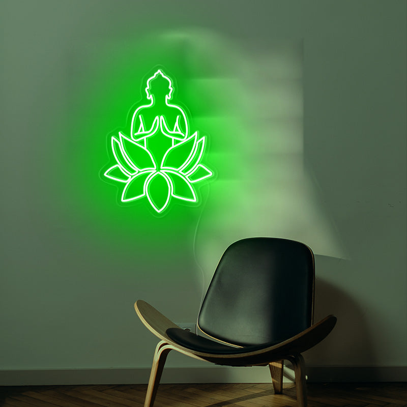 Lotus Flower Buddha Neon|custom Buddha sign&lotus flower neon sign