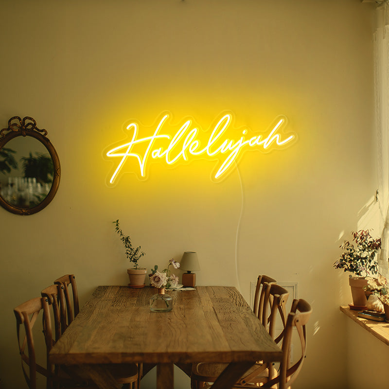 Hallelujah Neon Light | Pink Red Personalized Led Neon Light Sign