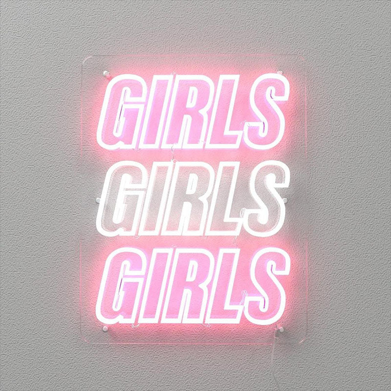 Girls Girls Girls Neon Sign | Girl'S Room Neon Wall Art