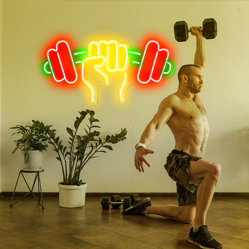 Barbell Lifting Neon Sign | Gym Neon Sign | Neon Party