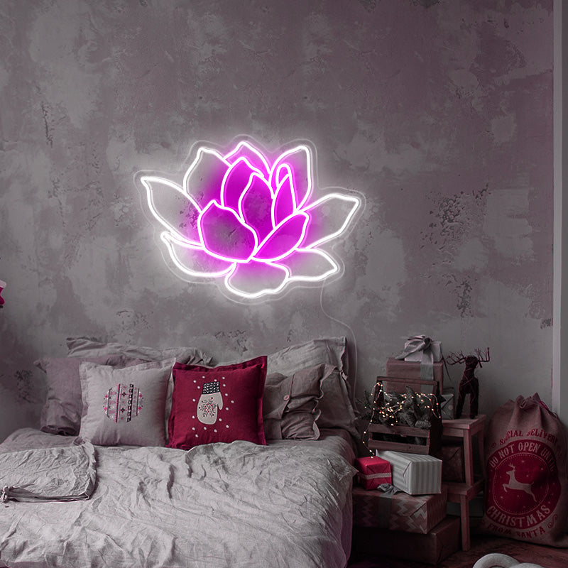 Lotus Flower Neon Light| cool Lotus Flower neon wall art decoration