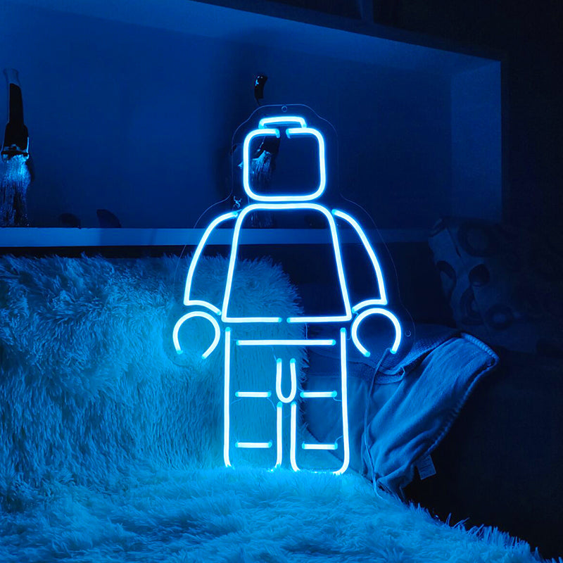 Robot glowing Neon sign|custom colourful man cave neon sign